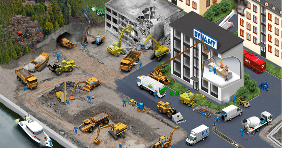 Dynaset : équipements hydrauliques, génératrices, compresseurs, pompes ...