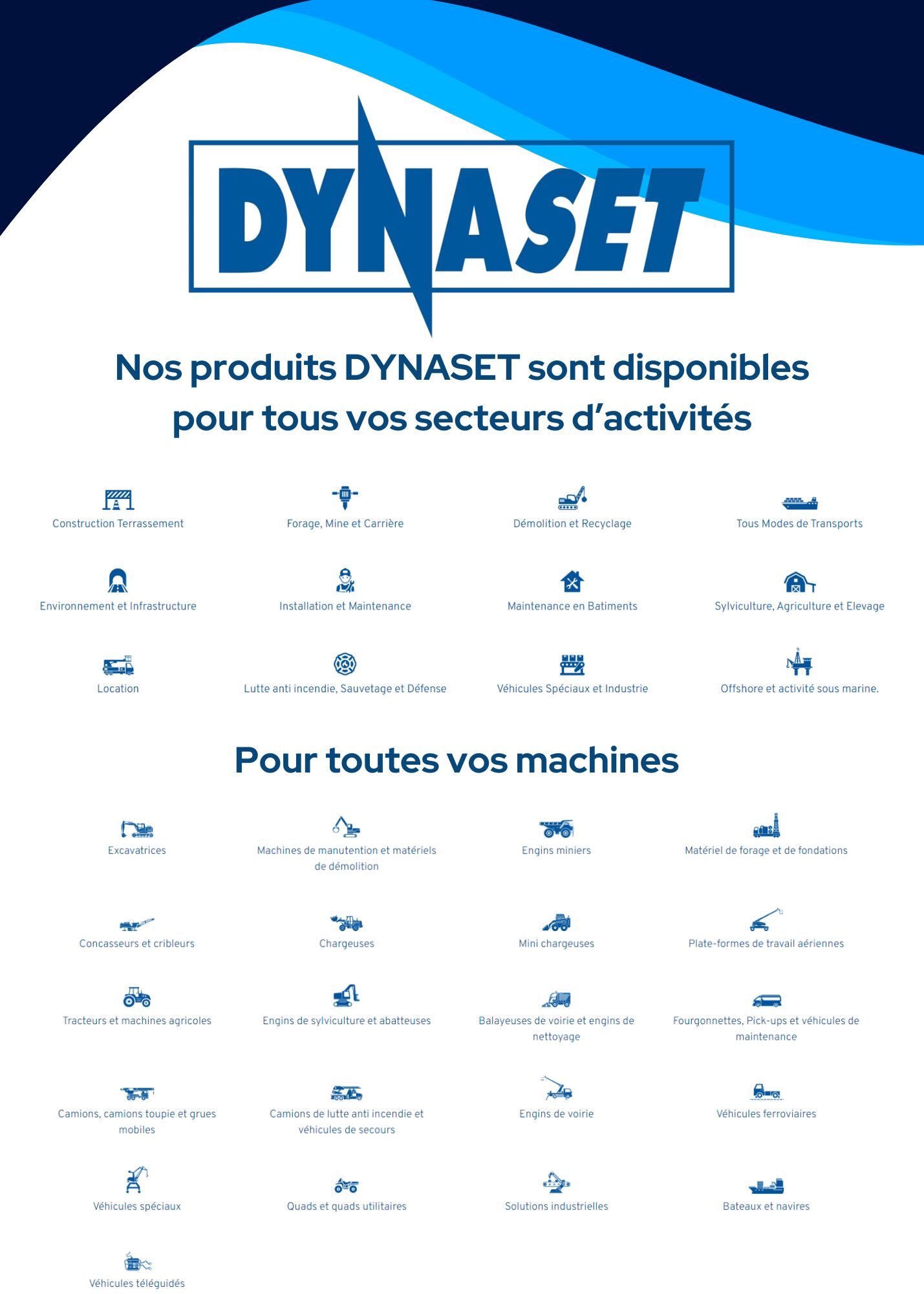 Les possibilités des produits DYNASET - RSL HYDRO